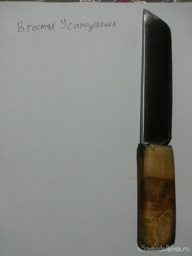 Нож из стали 65х13 с ручкой из капа березы